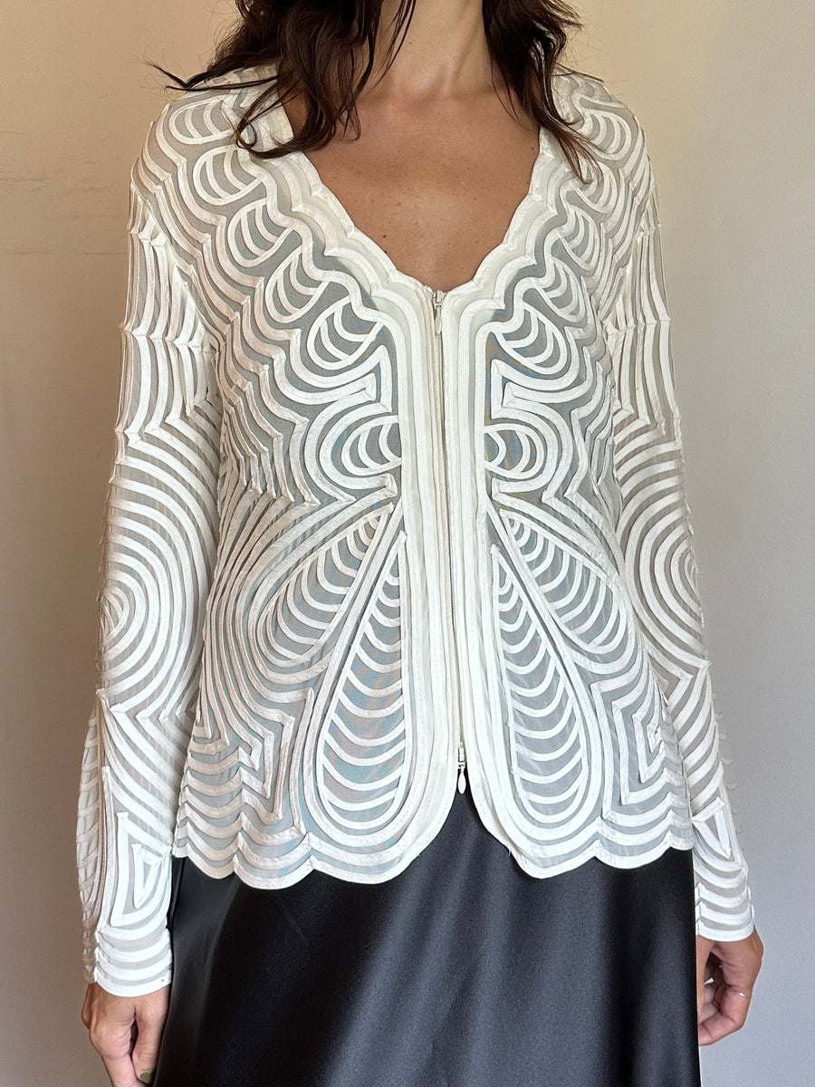 Vintage Alexandra Rosati Sheer Ribbon Jacket– Clash